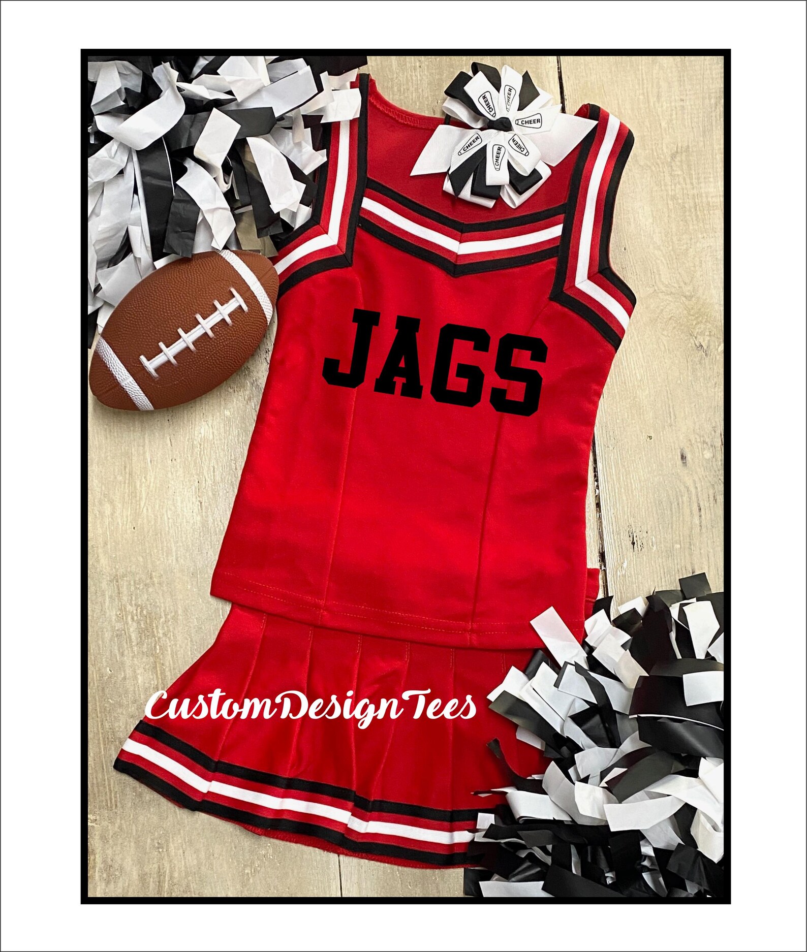 Sale! Red & Black Cheerleader Uniforms , Girls Cheer Uniform, Red Cheer ...