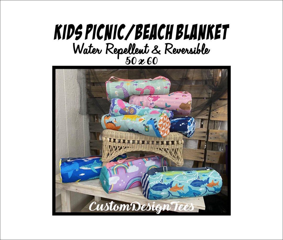 Kids Beach Mat, Monogram Kids Mat, Embroidered Beach Blankets, Water ...