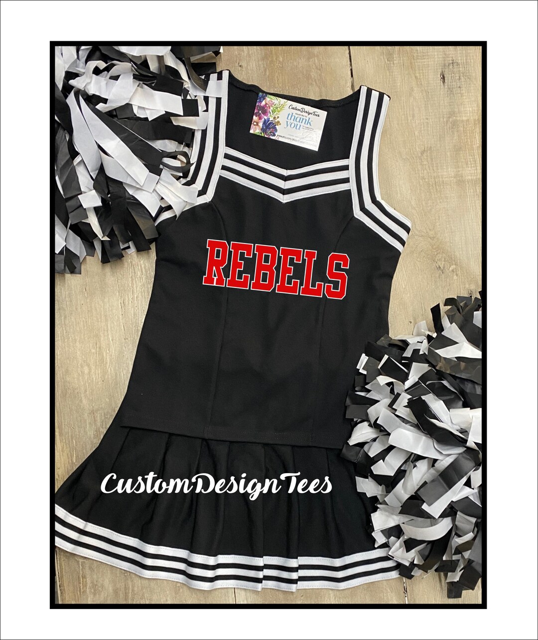 Black & White Cheer Uniforms , Girls Cheer Uniforms, School Spirit ...