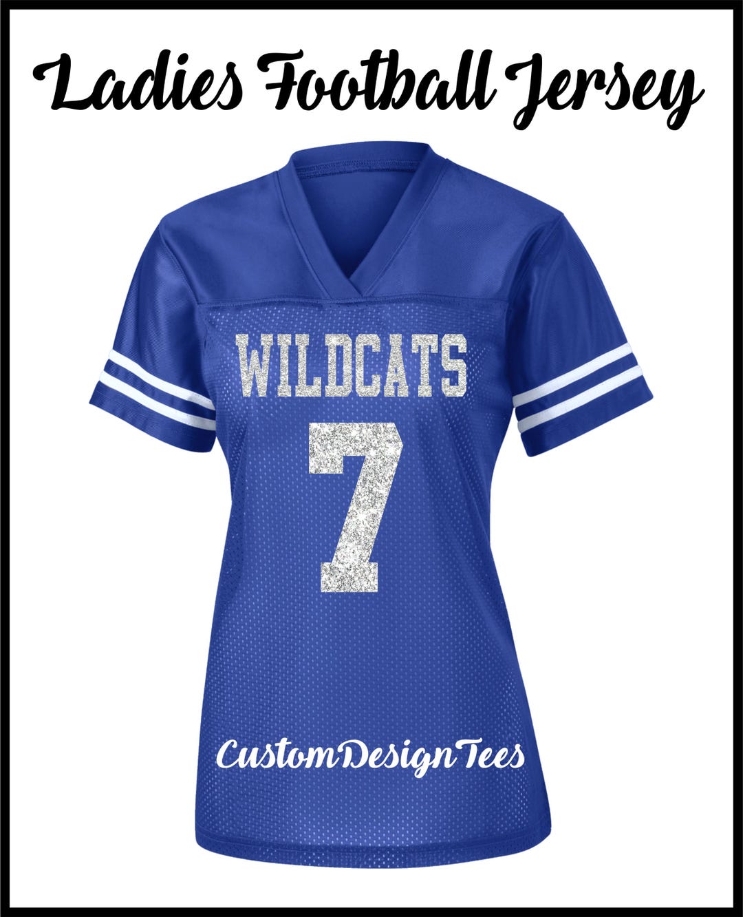 Ladies Football Jersey, Glittery Jersey, Football Mom Jersey, Cheer ...