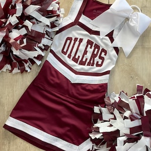 Maroon & Silver Cheer Uniforms , Girls Cheer Uniforms, School Spirit ...