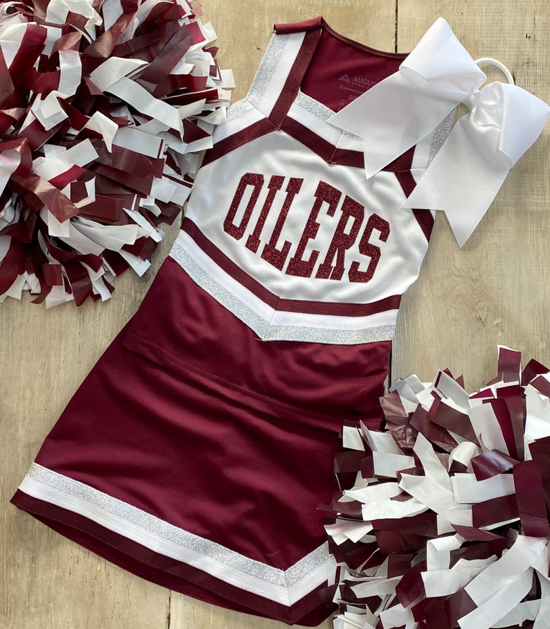 Maroon & Silver Cheer Uniforms , Girls Cheer Uniforms, School Spirit ...