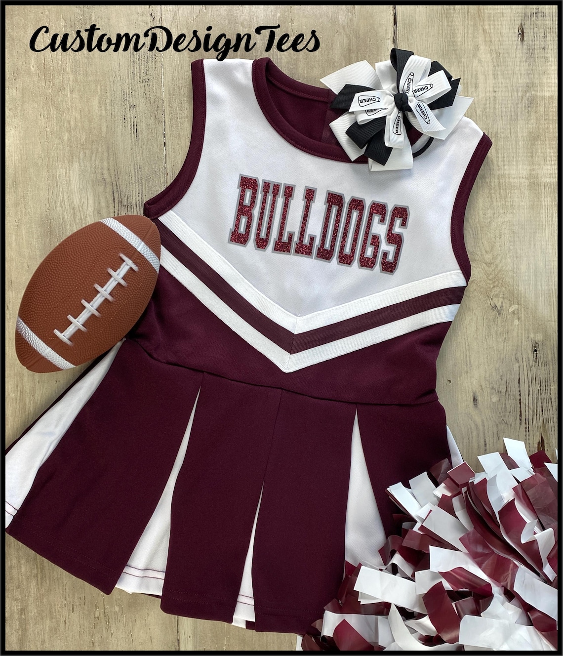 Maroon & White Cheer Uniform, Infant Cheer Uniforms, Custom Cheer ...