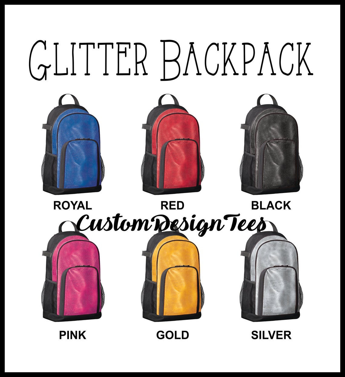 Glitter Backpack Cheer Bag Glitter Gym Bag Custom Design - Etsy