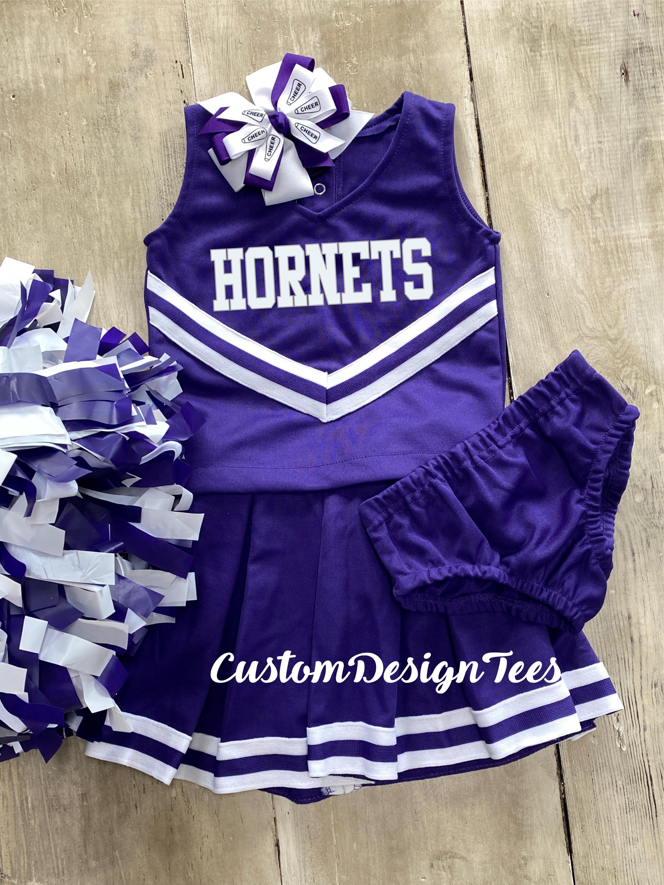 Purple White Toddler Cheerleader Uniform, Custom Cheer Uniform, Baby ...