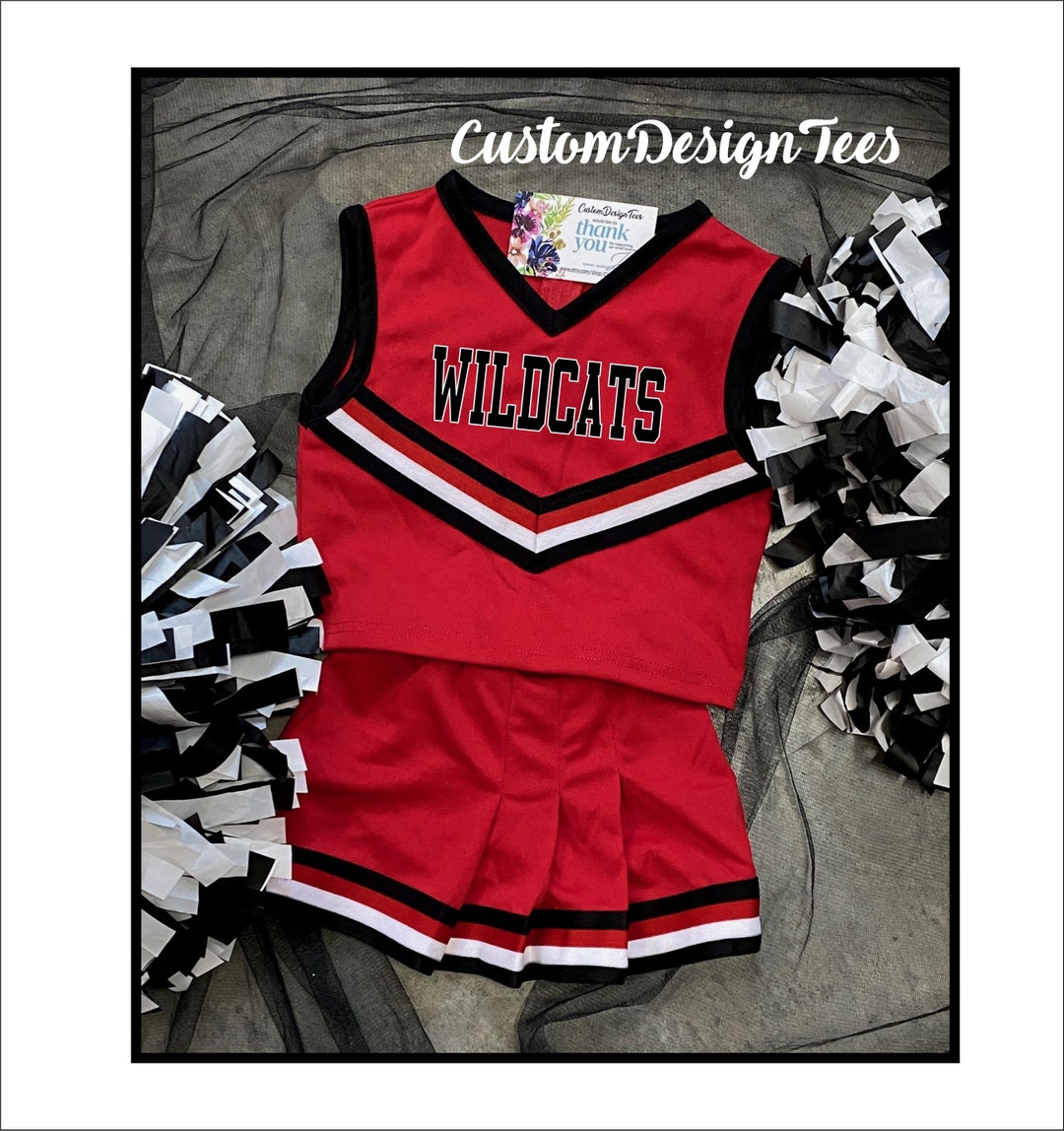 Red and Black Cheer Uniform, Cheerleading Outfit, Toddler Cheer ...