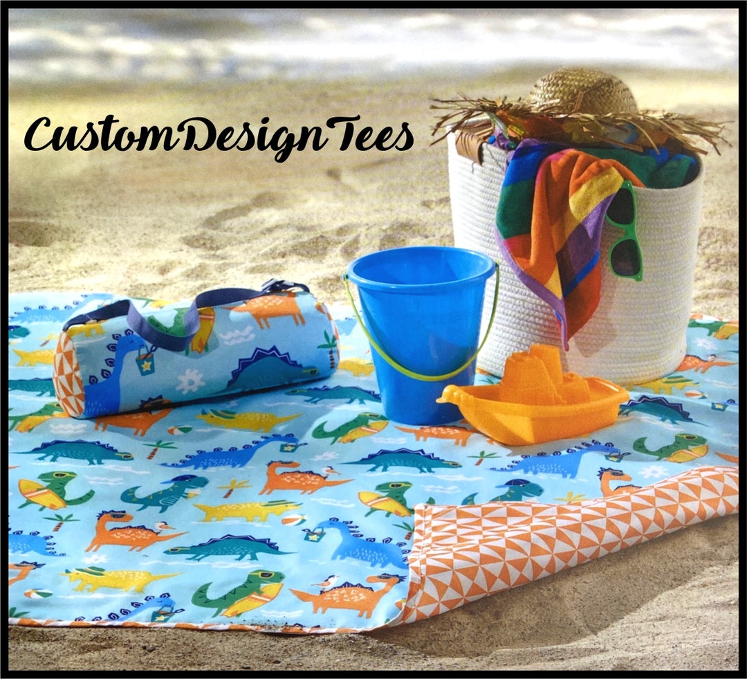 Beach Blanket, Kids Beach Mat, Monogram Kids Mat, Embroidered Beach ...