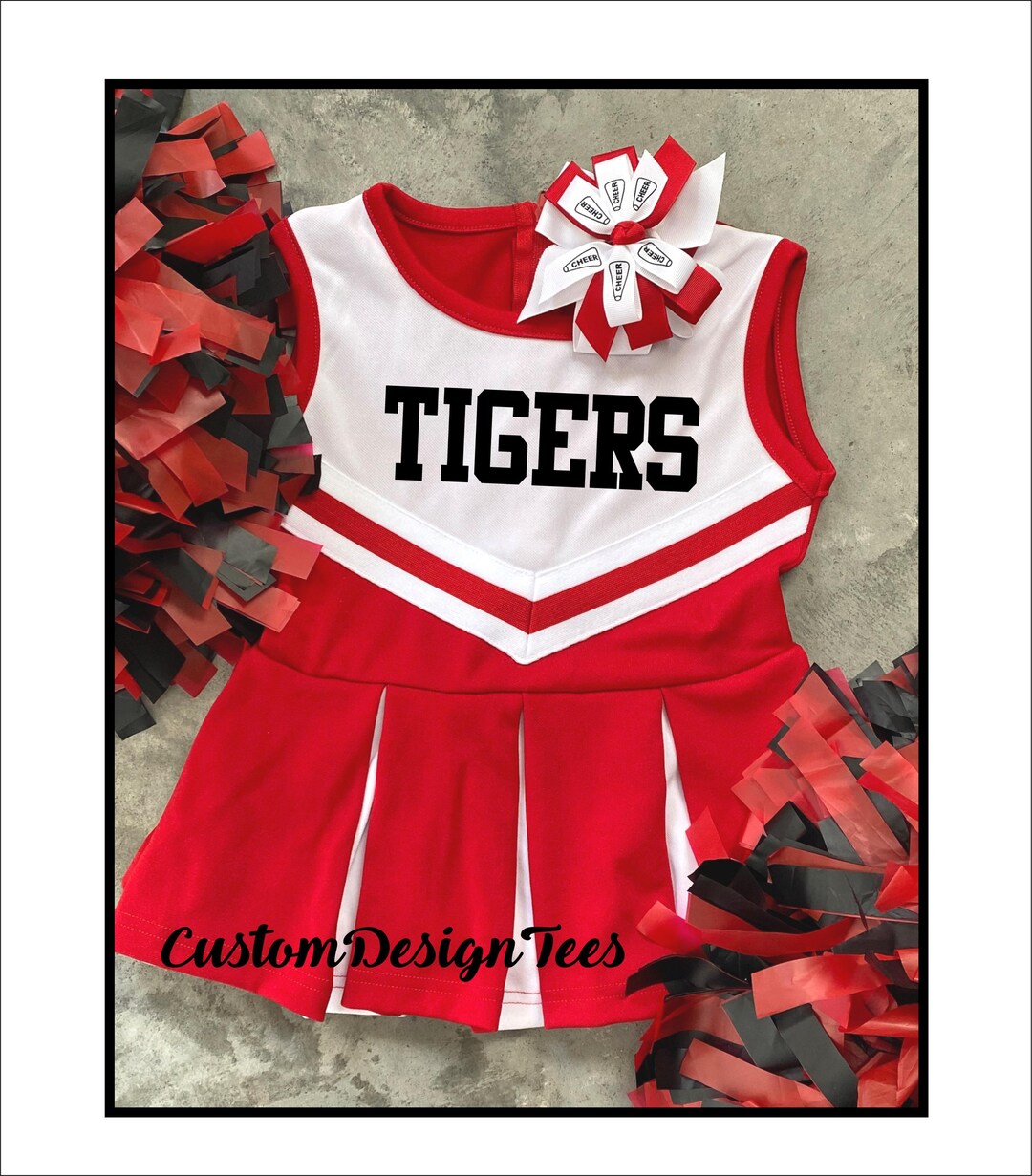 Red and White Cheer Uniform, Infant Cheer Uniforms, Toddler Cheer Dress ...