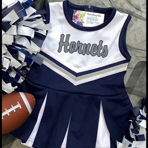 Navy and Grey Cheer Uniform, Infant Cheer Uniform, Toddler Cheer Dress ...