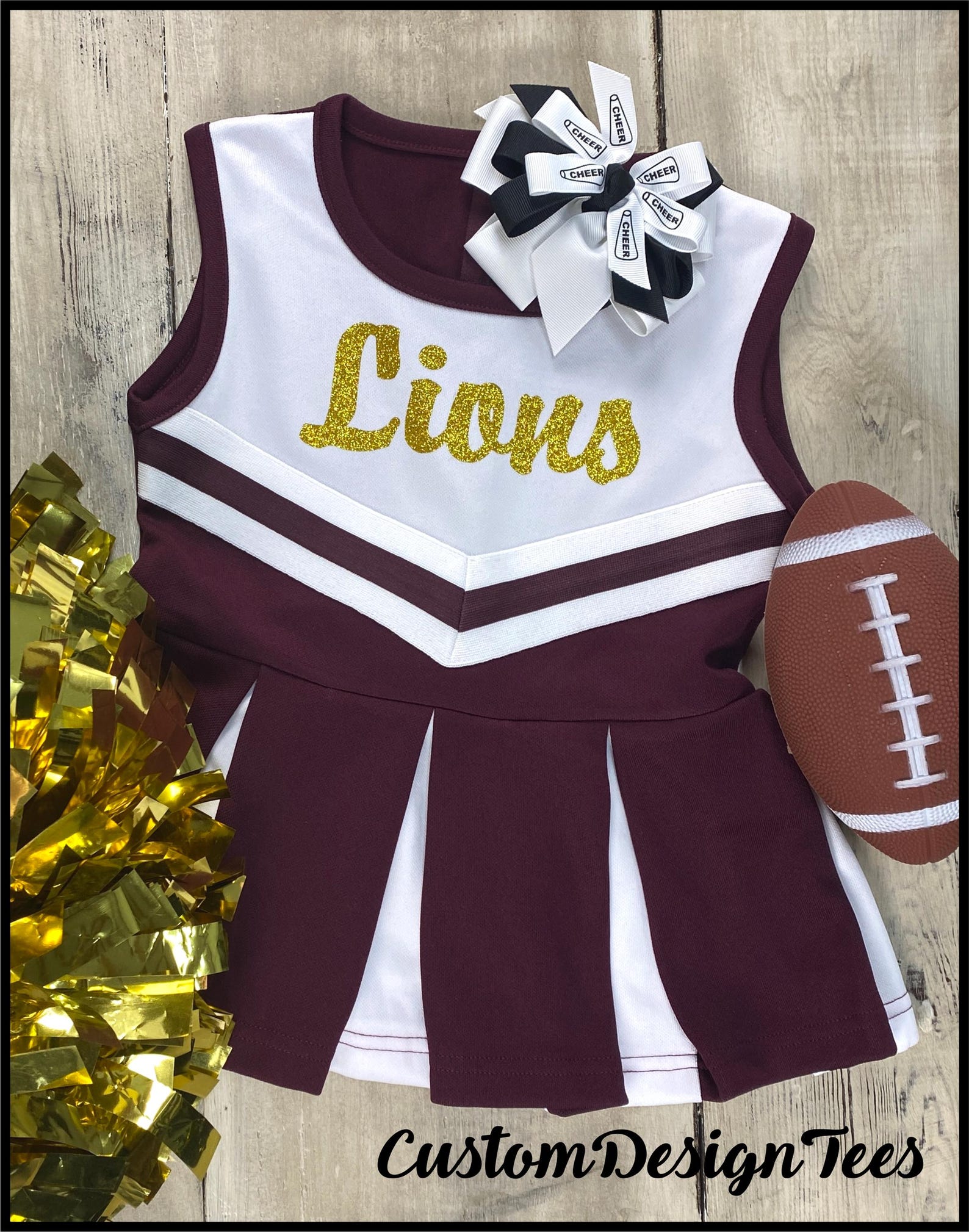 Maroon & White Cheer Uniform, Infant Cheer Uniforms, Custom Cheer ...