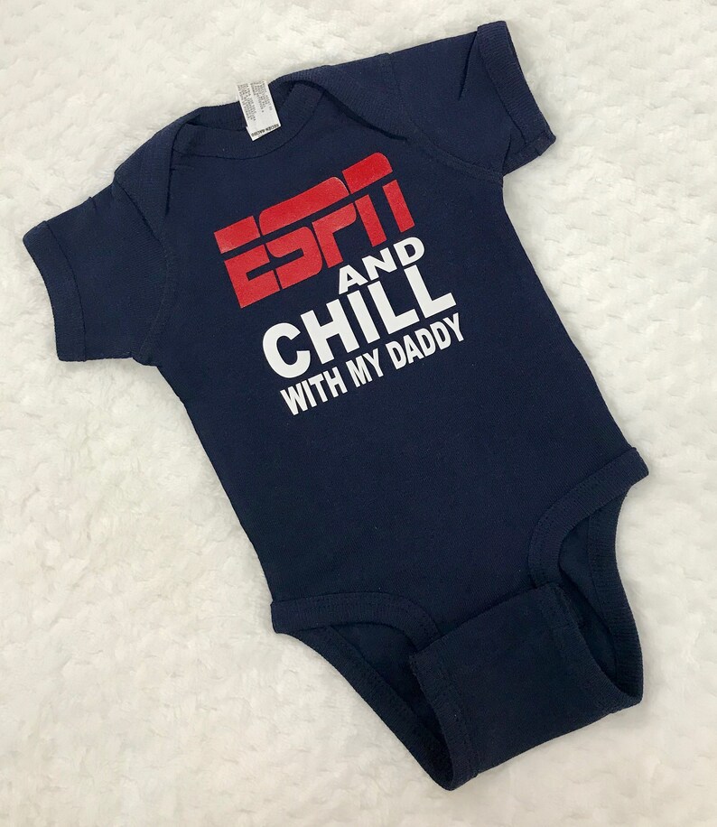ESPN & Chill With Daddy Infant Onesie Football Onesie Custom | Etsy