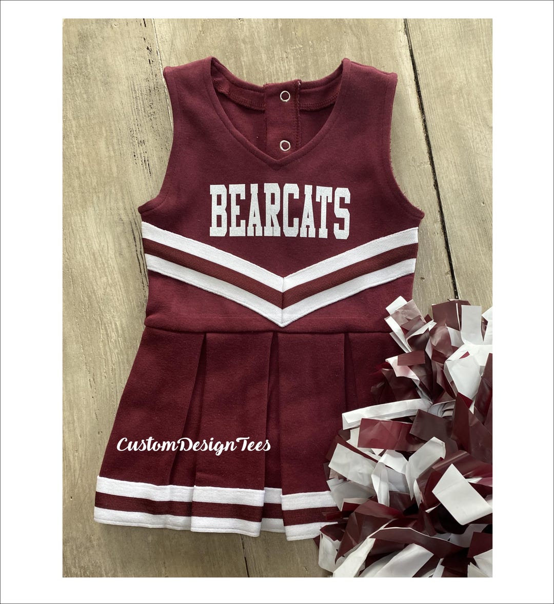 Maroon and White Baby Cheerleader Uniform, Baby Game Day Wear, Infant ...