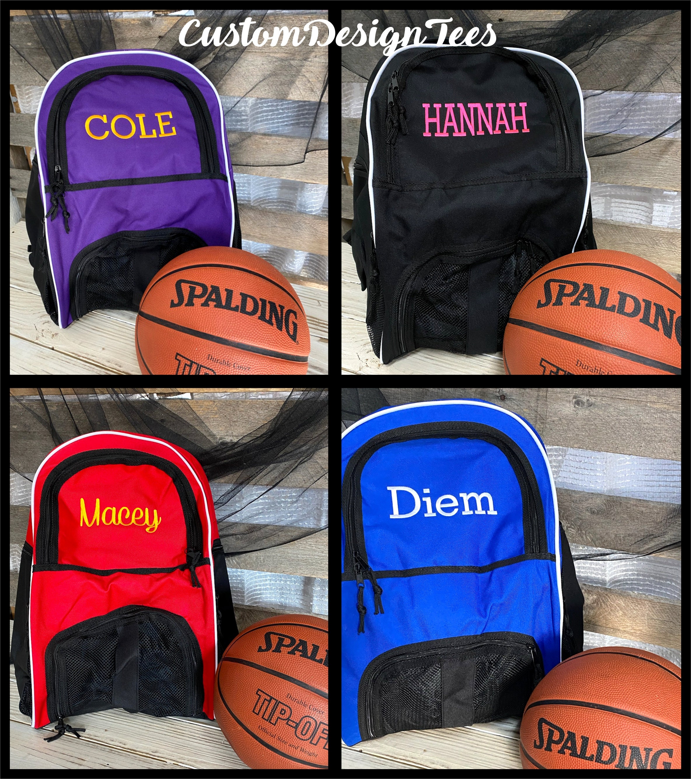 Personalized Sports Backpack, Cheer Bag, Custom Gym Bag, Embroidered ...