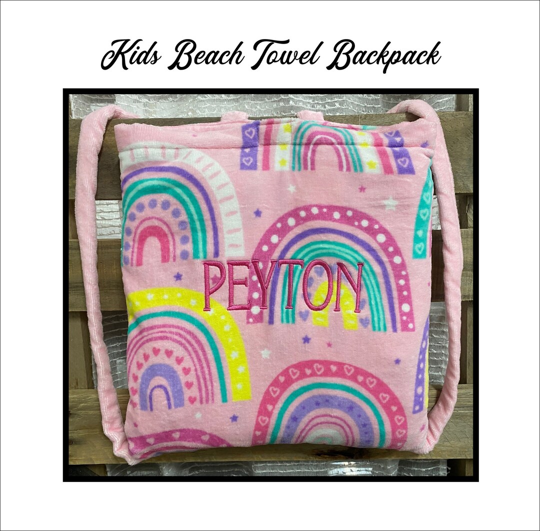 Beach Towel Backpack, Embroidered Beach Towel Backpack, Beach Towel ...