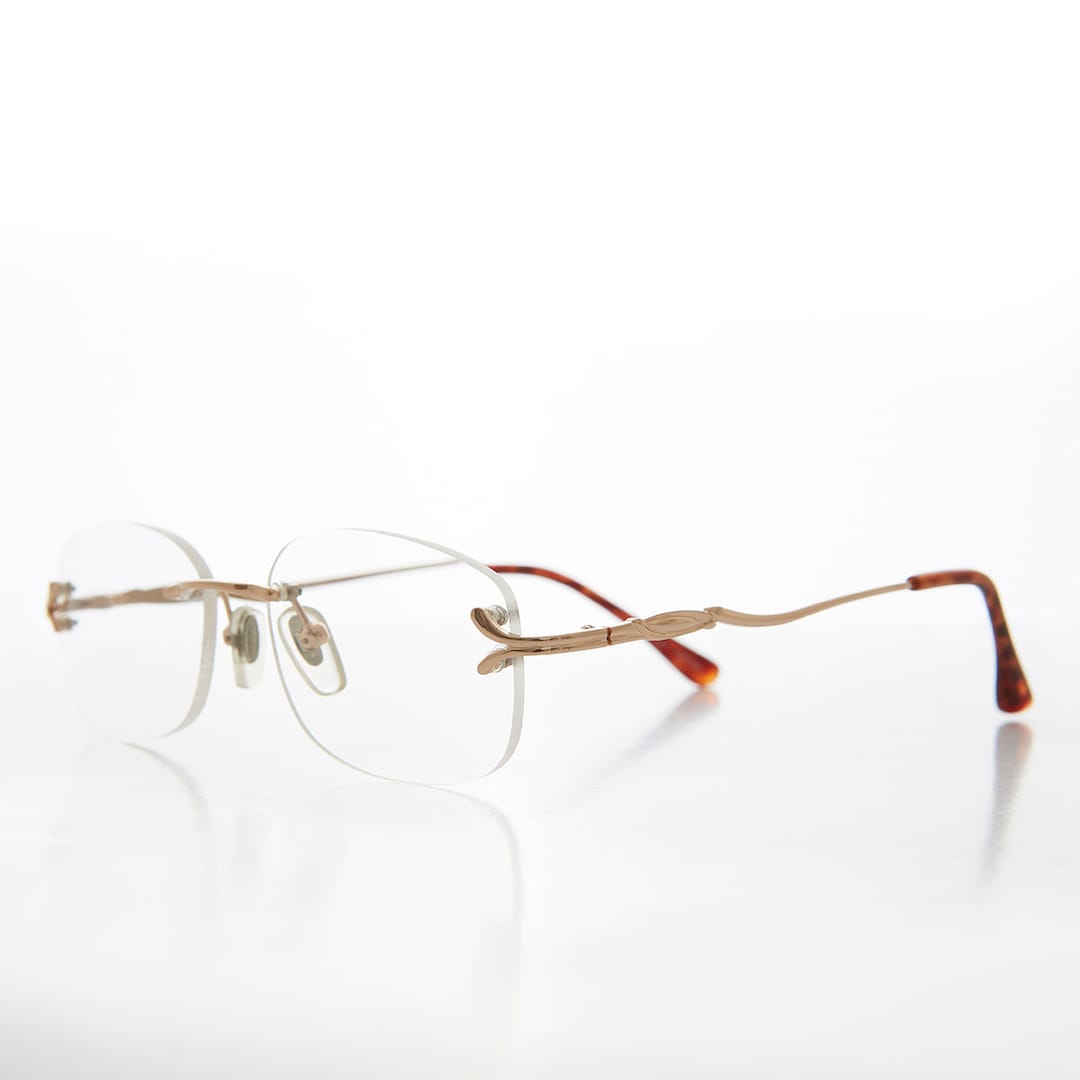 90s Fancy Gold Rimless Reading Glass - Lamont - Etsy