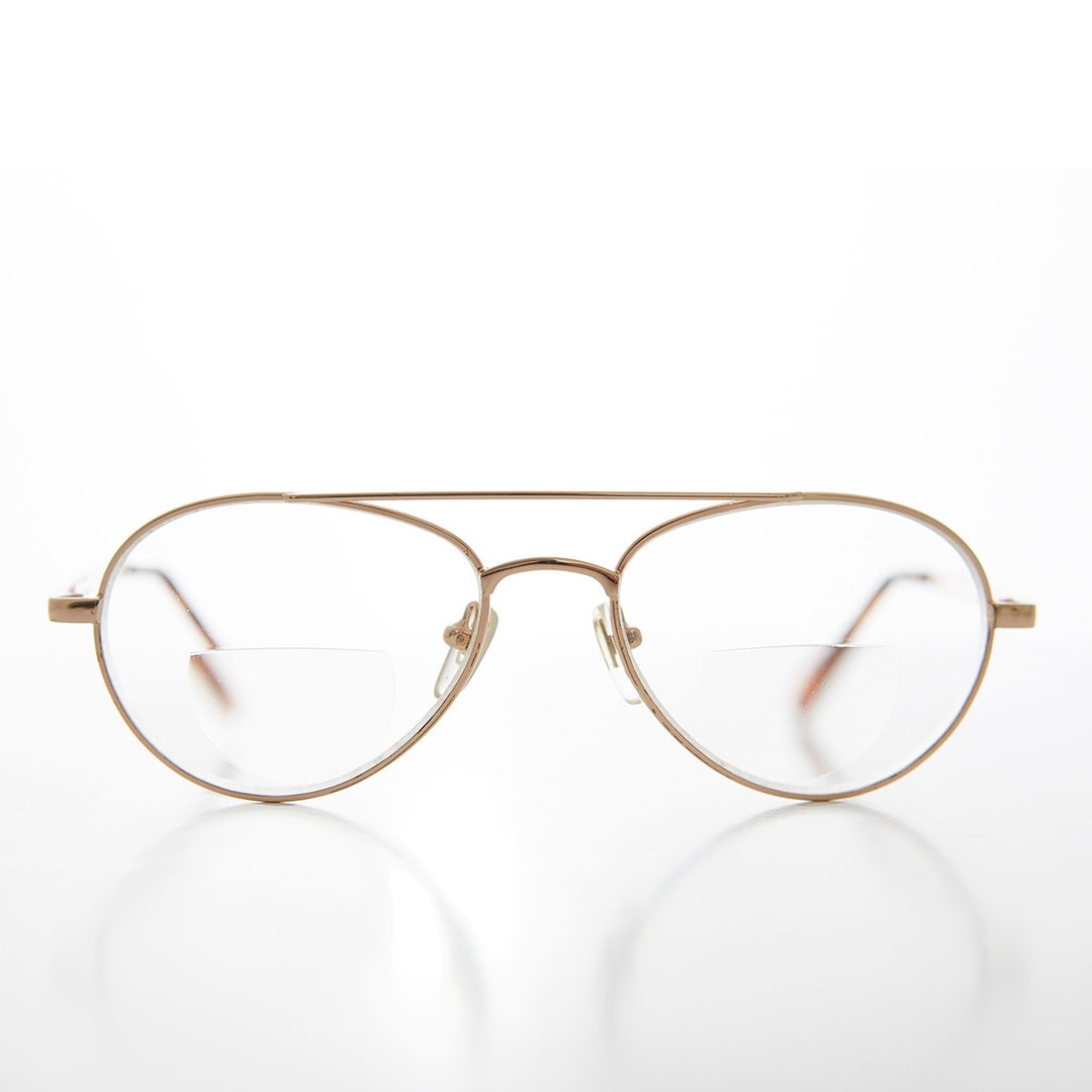 Small Bifocal Aviator Gold Reading Glasses - Winner - Etsy