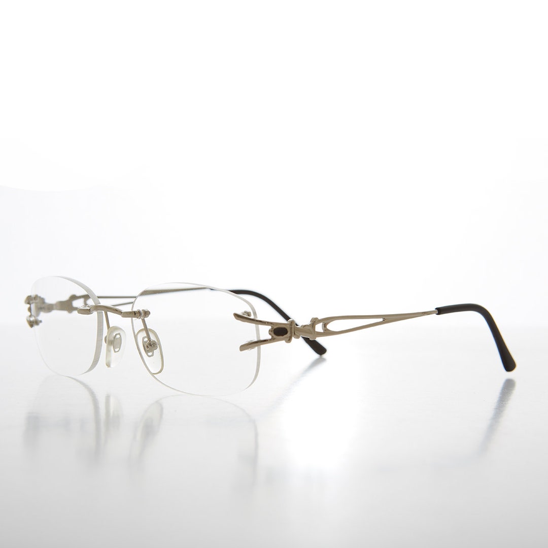 Rimless Reading Glasses With Silver Temples - Nicky - Etsy