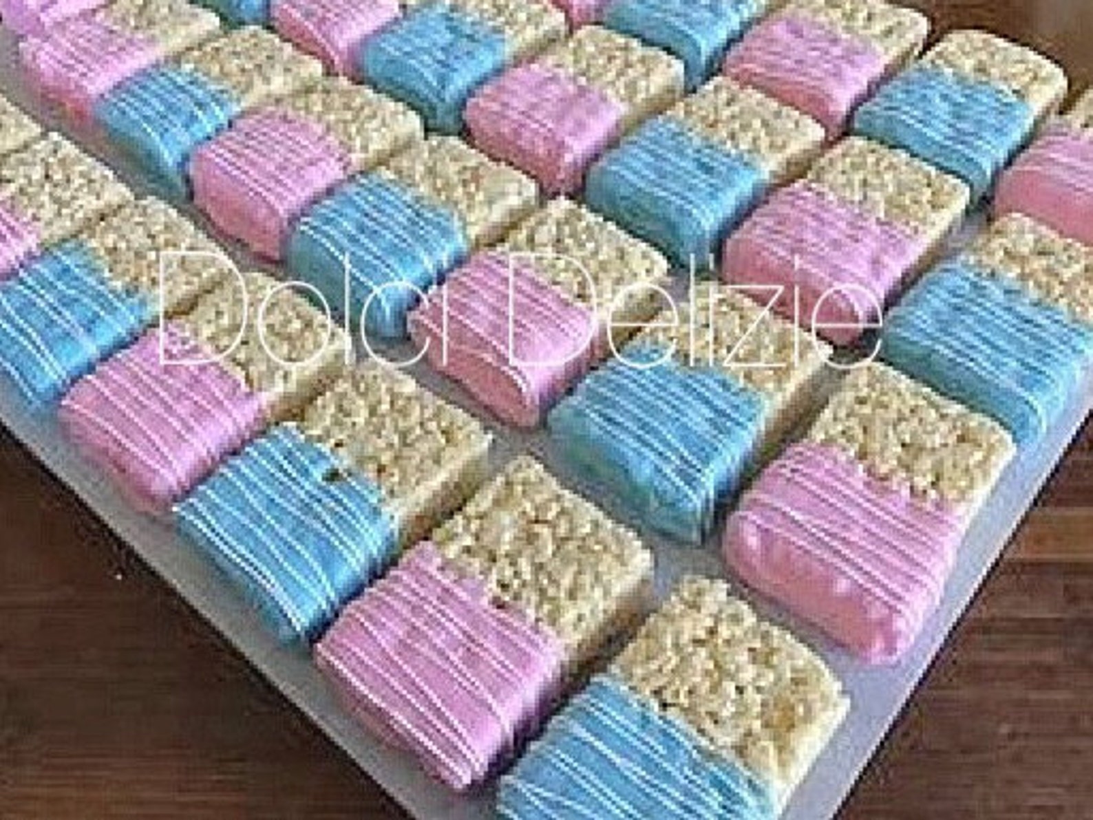 Pink and Blue Rice Krispie Treats, Pink and Blue Rice Krispy Girls Baby ...
