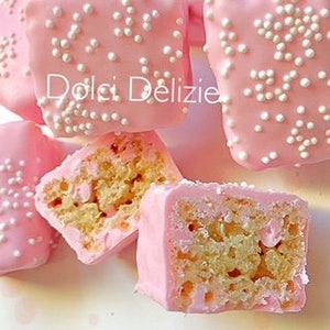 Pink Rice Krispie Treats, Pink Rice Krispy Favor, Pink Rice Krispy ...