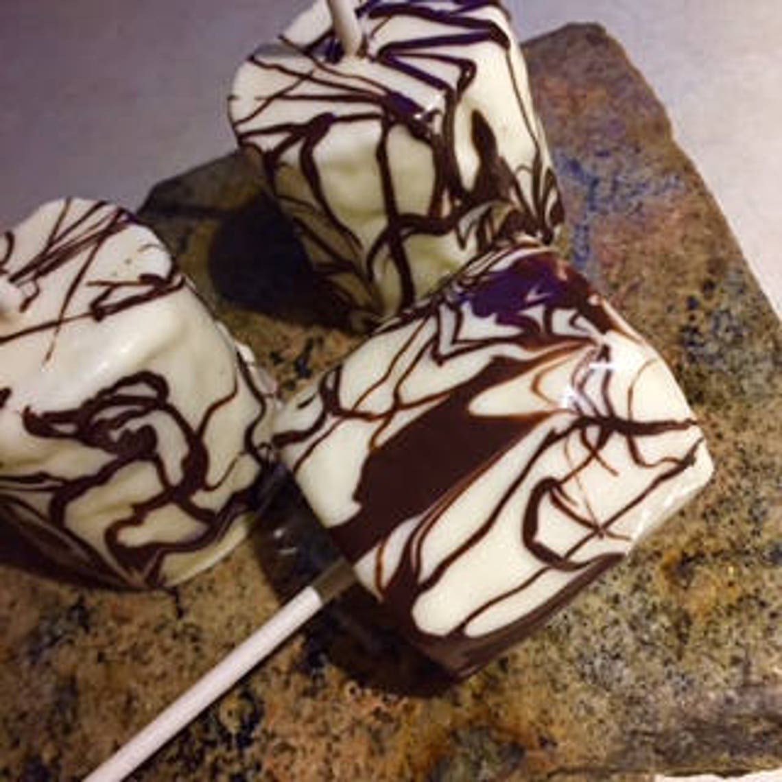 Chocolate Covered Marshmallows White Dark Marshmallow Pop - Etsy