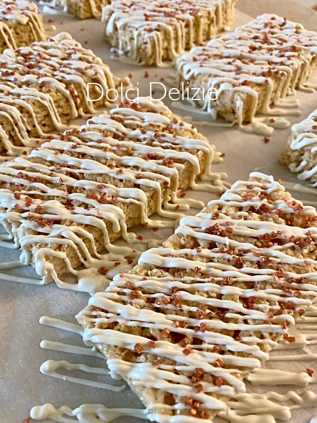 Rose Gold Rice Krispie Treats, Girls Baby Shower Treats, Rose Gold ...