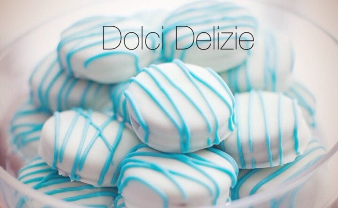 Teal Blue Oreos, Aqua Blue White Chocolate Covered Dipped Oreos, Boys ...