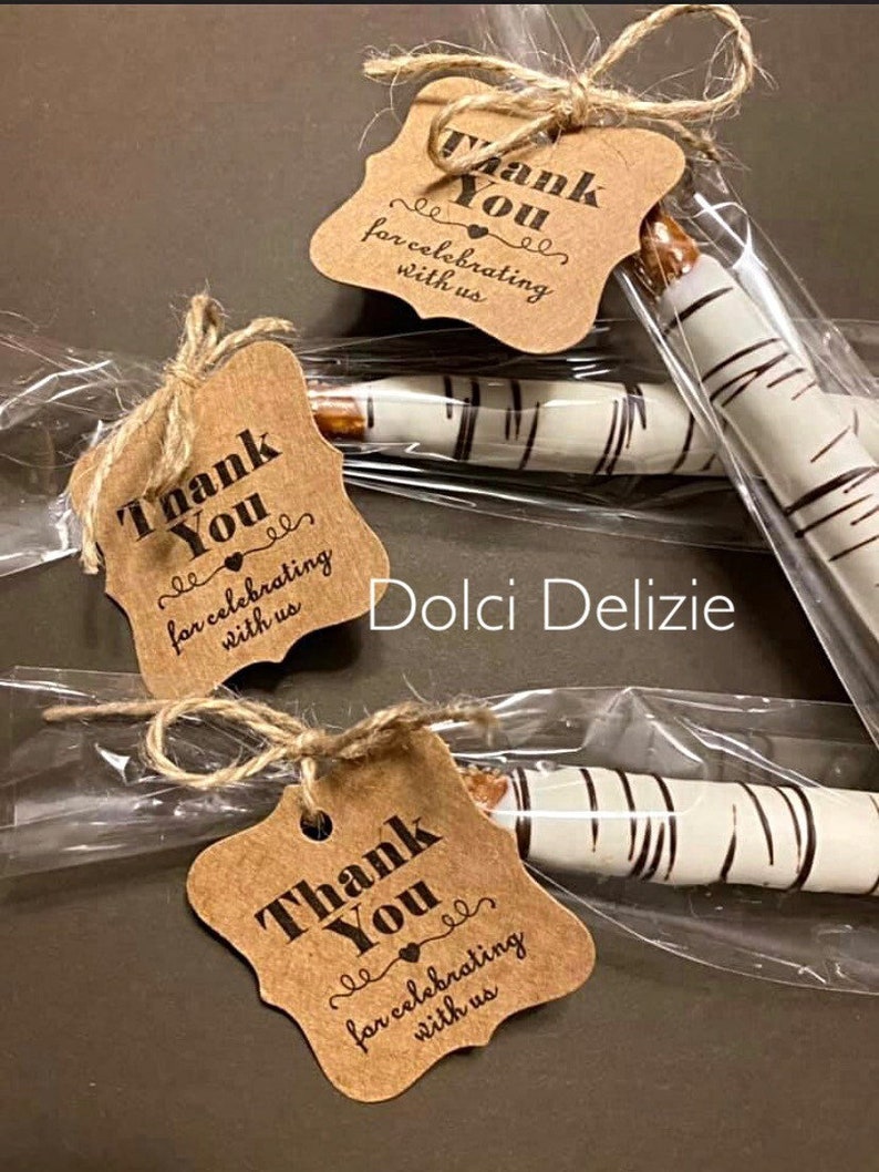 Birch Bark Pretzels With Thank You Tags, Birch Tree Logs, Birch Tree ...