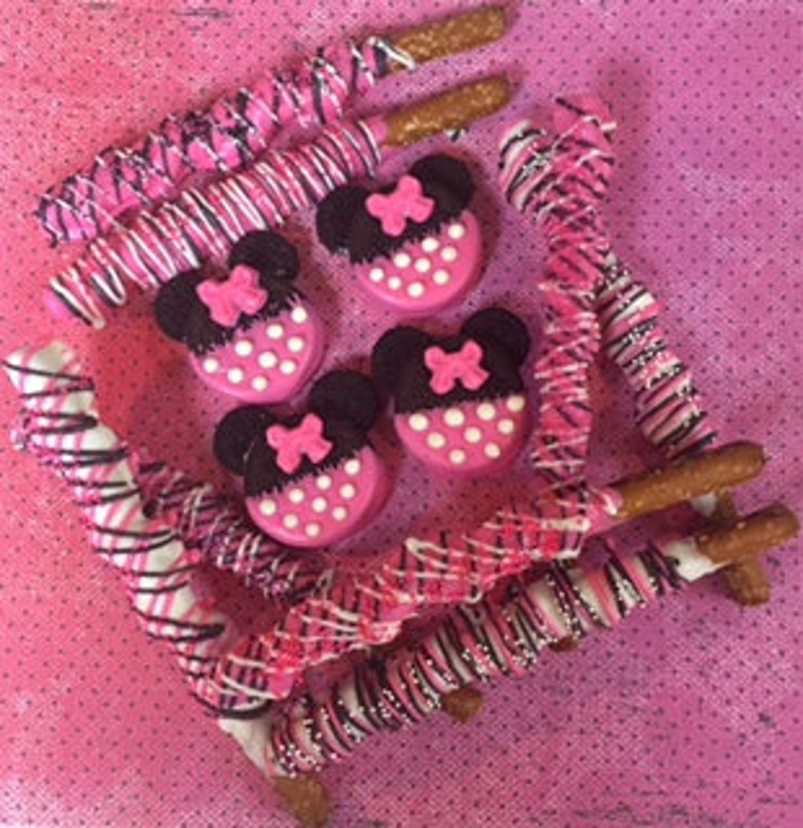 COMBO: Minnie Mouse Pink Chocolate Covered Oreos Minnie Mouse | Etsy