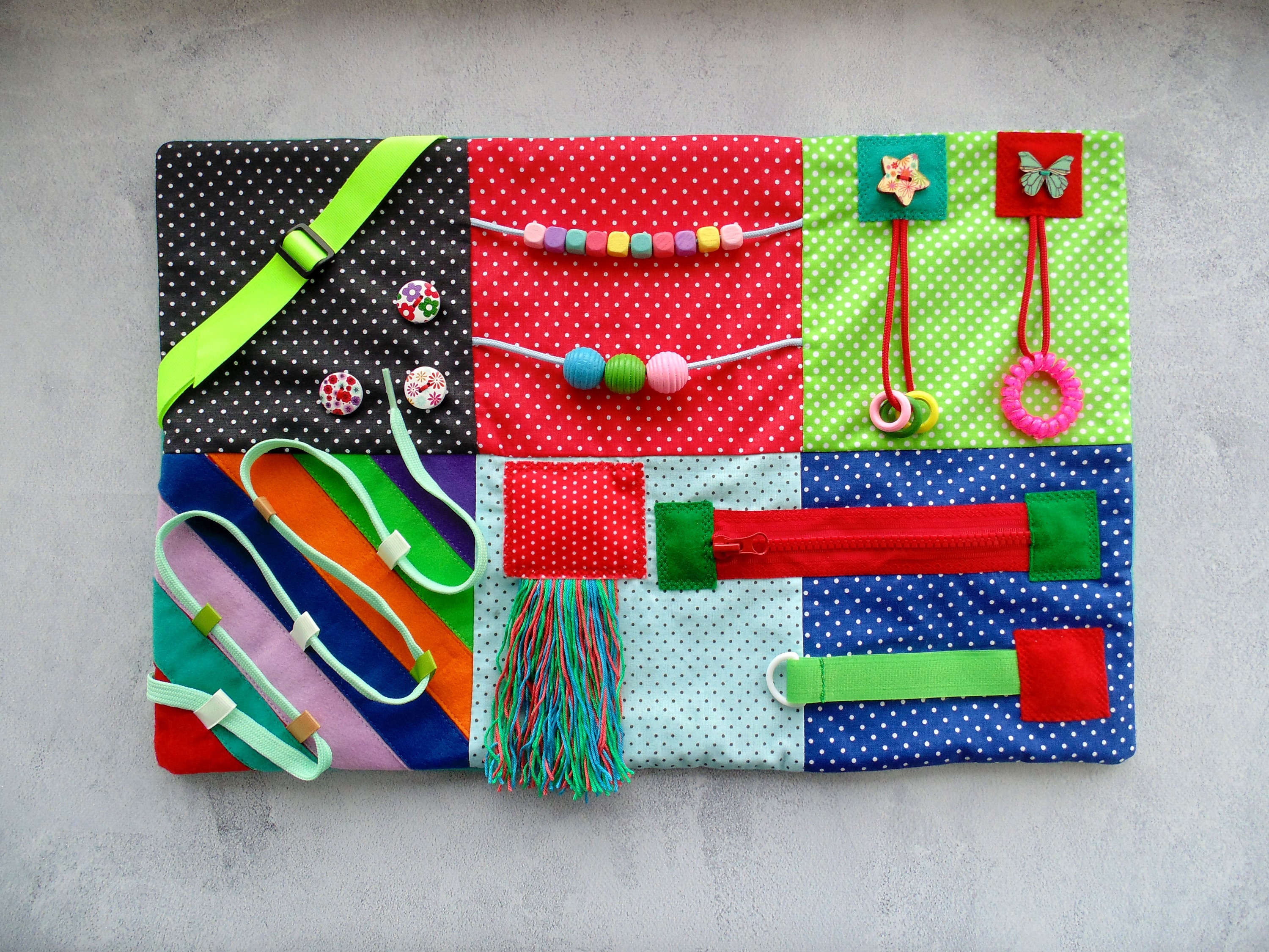 Toys & Games Fidget blanket Dementia blanket Activity board Sensory ...