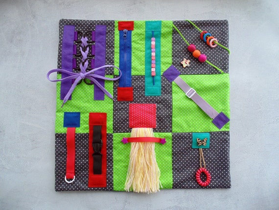 Toys & Games Fidget blanket Dementia blanket Activity board Sensory ...