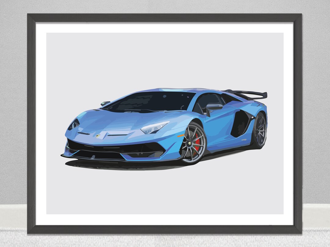 Lamborghini Aventador SVJ, Car Poster, Car Art Print, Hypercar - Etsy