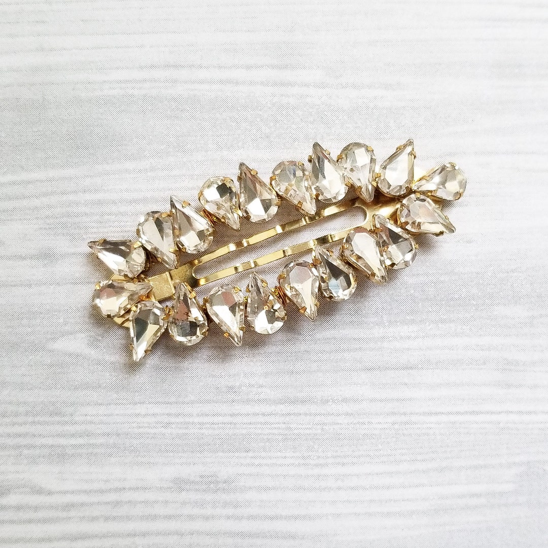 Crystal Gem Hair Clip | Bridal Hair Accessory | Hair Jewelry | Teardrop ...