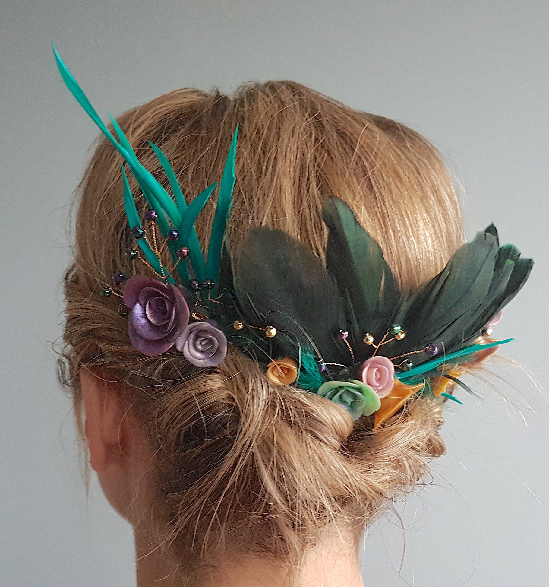 Floral Half Crown Rose Headpiece Handmade Hair Accessory - Etsy