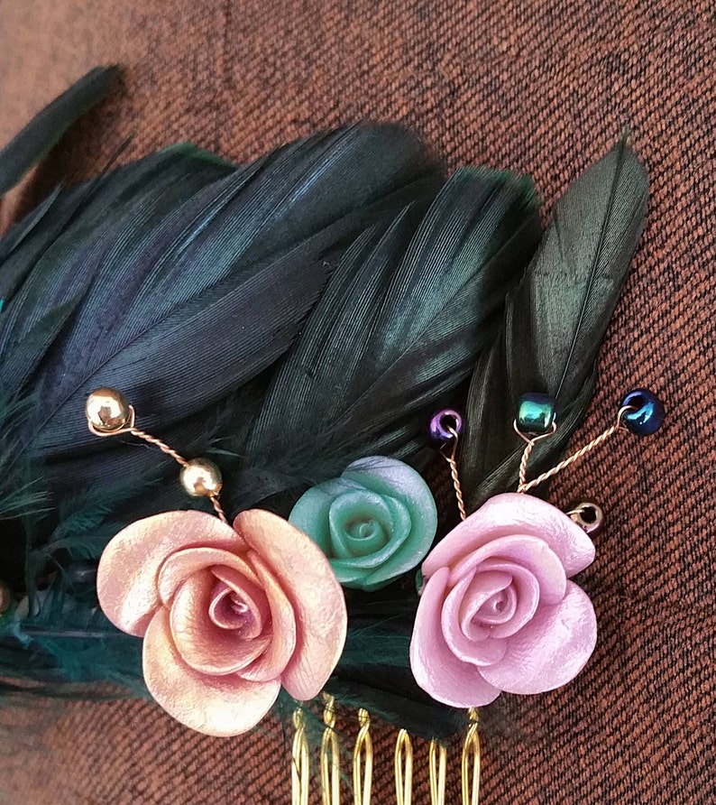 Floral Half Crown Rose Headpiece Handmade Hair Accessory - Etsy