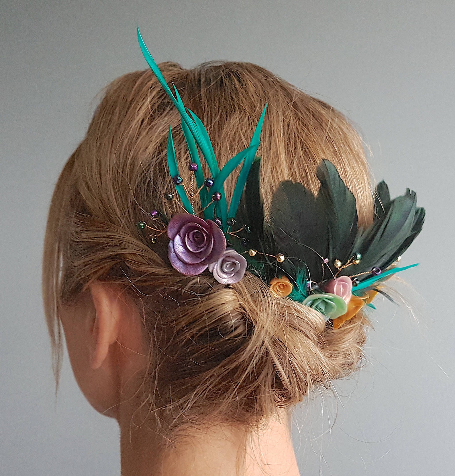 Floral Half Crown Rose Headpiece Handmade Hair Accessory - Etsy