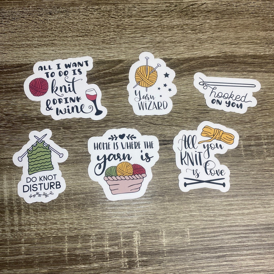 Knitting Stickers, Crochet Stickers, Gifts for Knitters, Crocheting ...