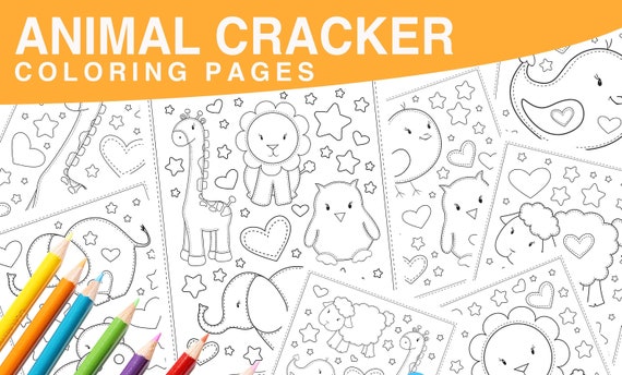 8 Animal Cracker Coloring Pages 67 Lb Vellum Bristol Paper - Etsy