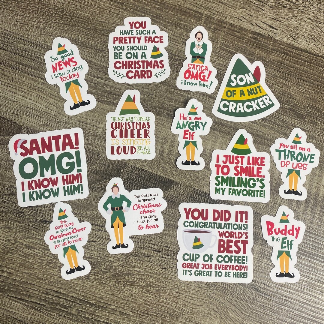 Buddy the Elf Christmas Stickers, Decals for Laptop, Planner Stickers ...