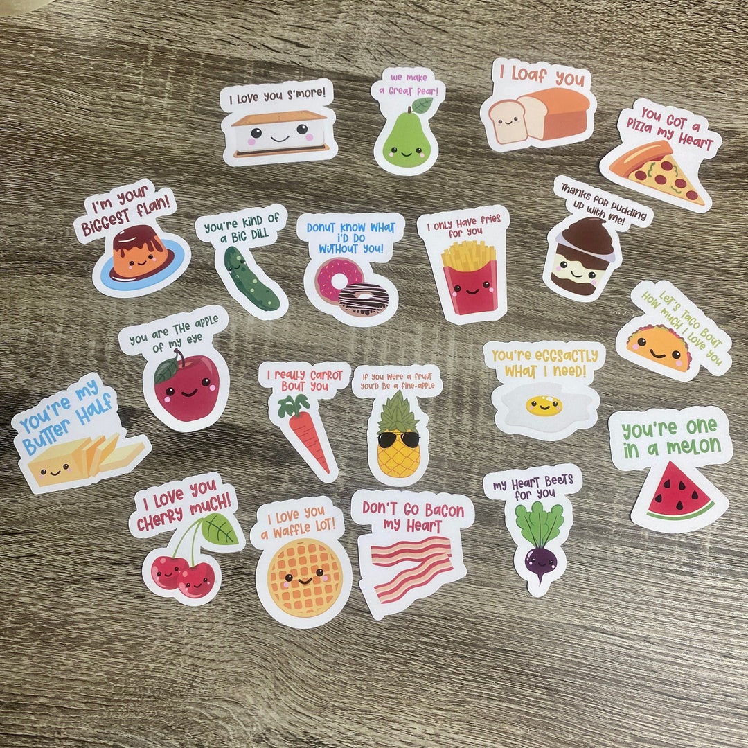 Funny Food Stickers, Food Lover Gift, Gifts for Kids, Food Decal, Die ...