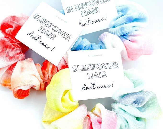 Sleepover Birthday Party Favors, Scrunchie Hair Tie Favors, Slumber ...