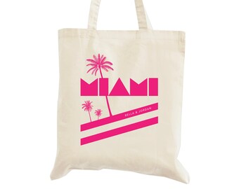Miami Welcome Tote Bag Florida Wedding Welcome Totes Miami - Etsy