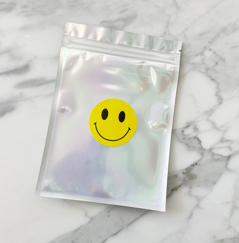 Smiley Face Holographic Resealable Bag Candy Bag Party Favor - Etsy