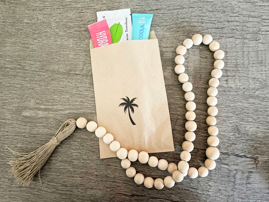 Palm Tree Paper Bag, Palm Tree Goodie Bag, Wedding Welcome Bag, Wedding ...