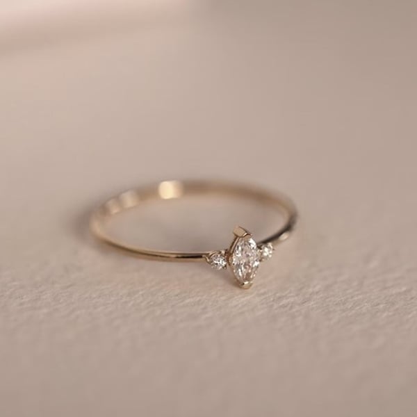 Tiny Engagement Ring - Etsy