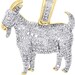 GOAT White Round Cut Moissanite Diamond Pendant, Birthday Gift Pendant ...