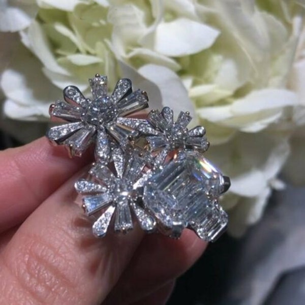 Floral Cocktail Ring - Etsy