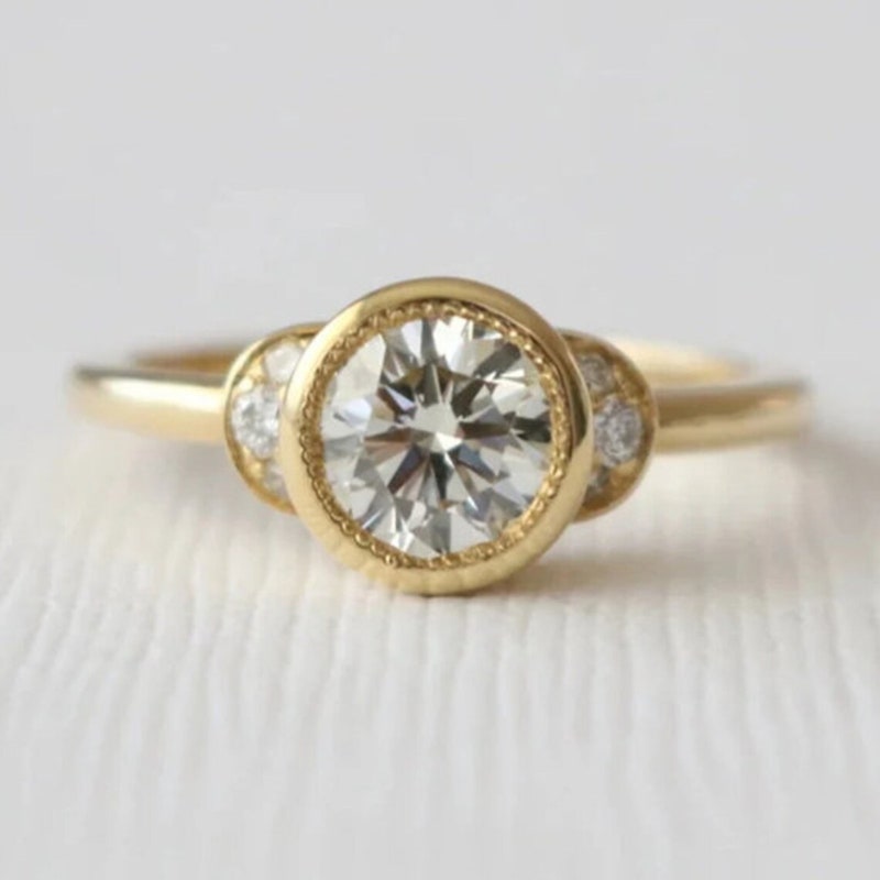 Bezel Set Engagement Ring - Etsy