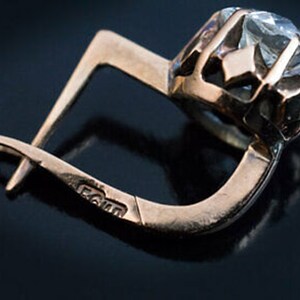 Old Mine Cut Moissanite Diamond Dangle Drop Earring, Solitaire Vintage ...