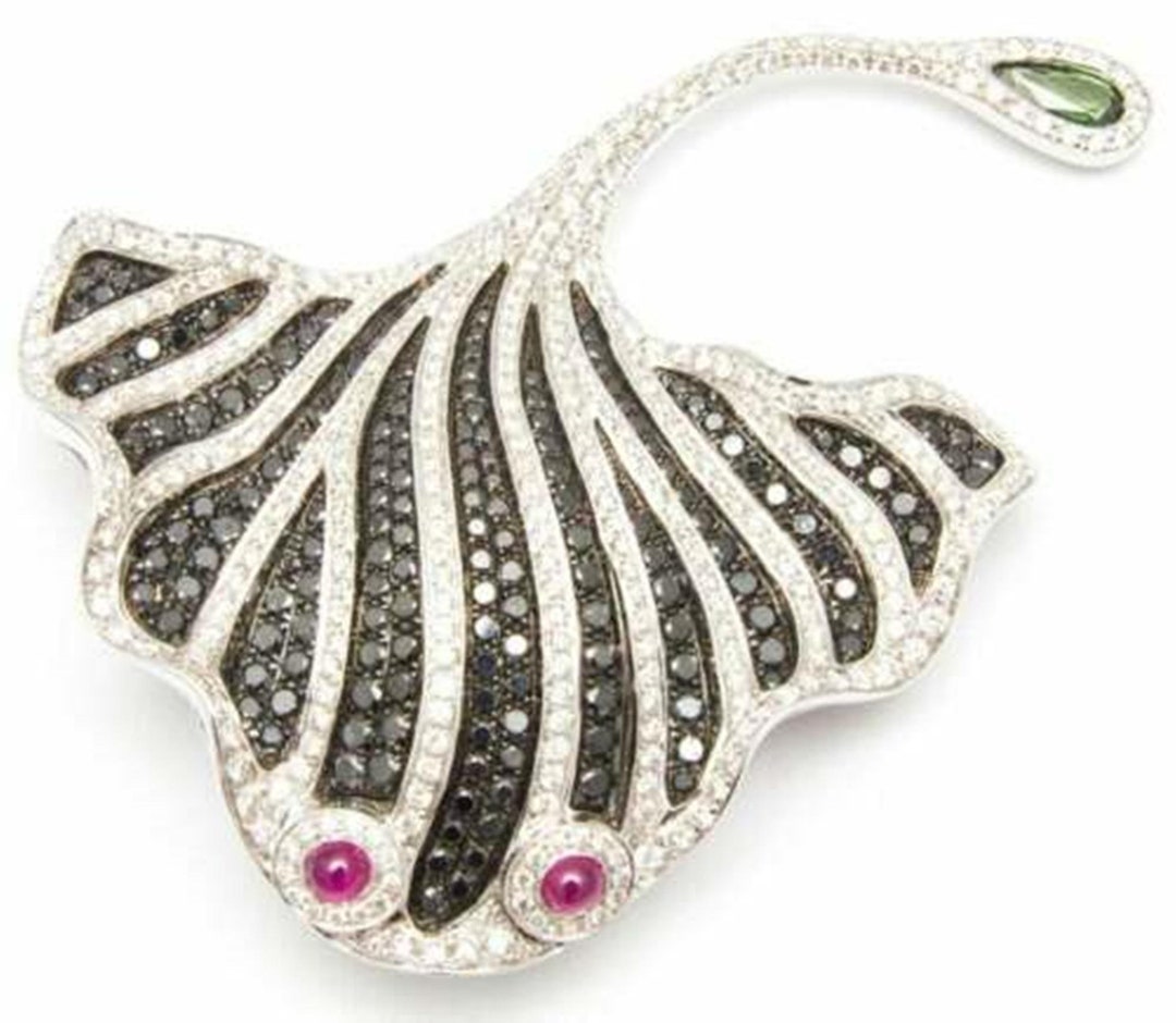 STINGRAY FISH Unique Women Brooch, 925 Silver Sea Inspired Jewelry ...