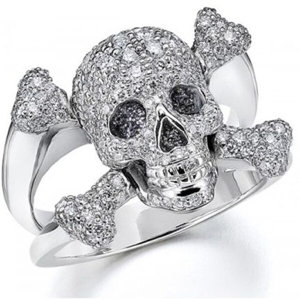 Diamond Skull Ring - Etsy